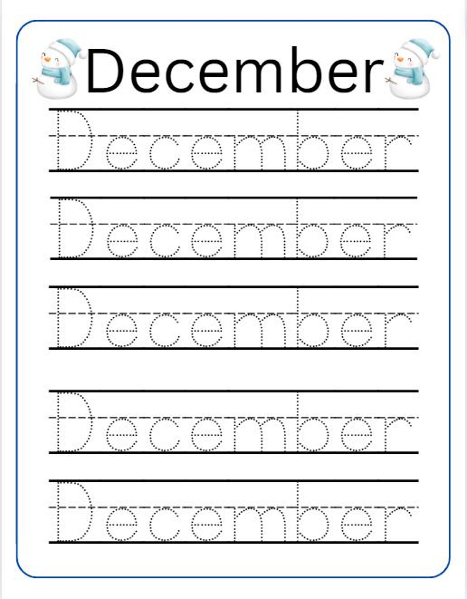 Months of the Year Tracing Worksheet Printable Handwriting Practice ...