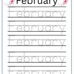 Months of the Year Tracing Worksheet Printable Handwriting Practice ...