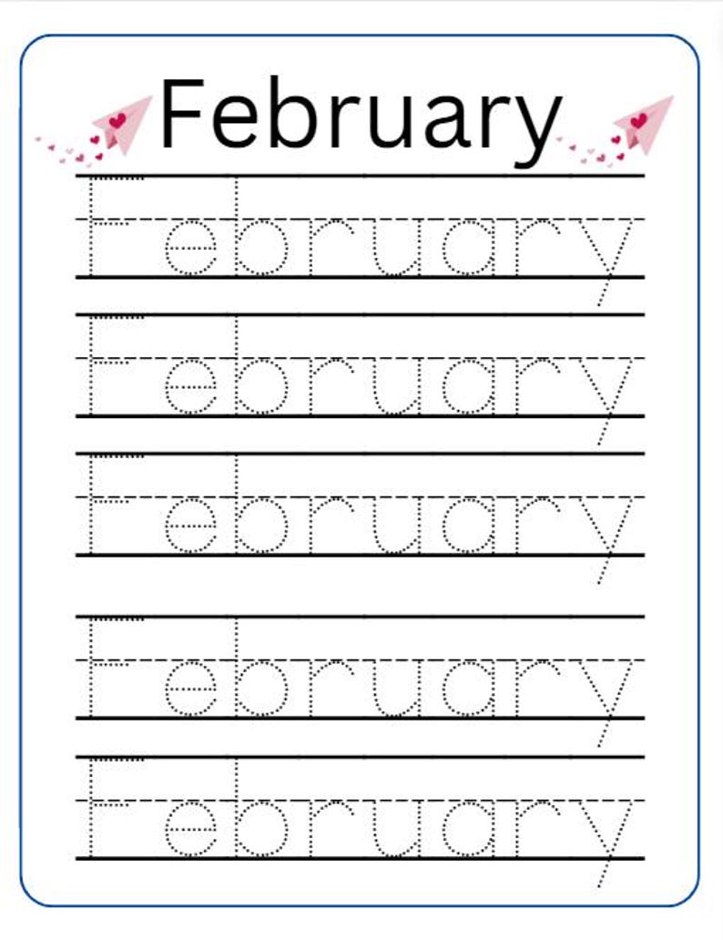 Months of the Year Tracing Worksheet Printable Handwriting Practice ...