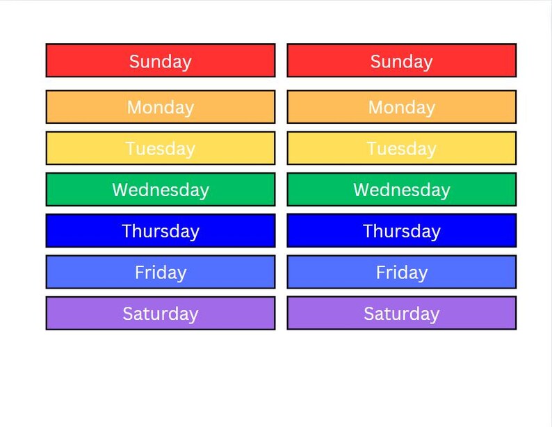 Days of the Week & Months of the Year Learning Chart | Interactive PDF ...