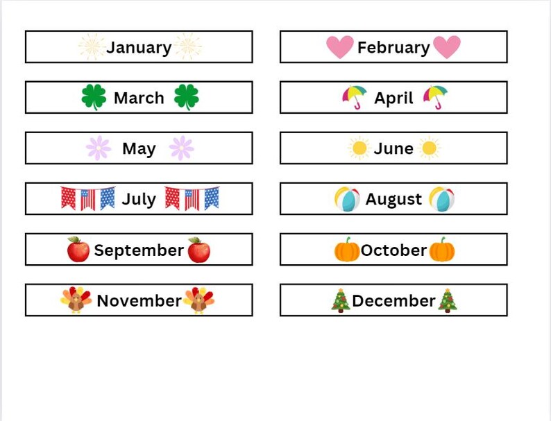 Days of the Week & Months of the Year Learning Chart Interactive PDF ...