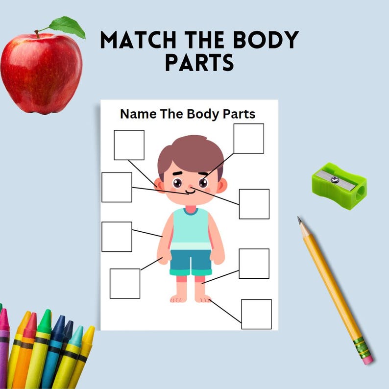 Body Parts Matching Activity for Kids | Interactive Learning for ...