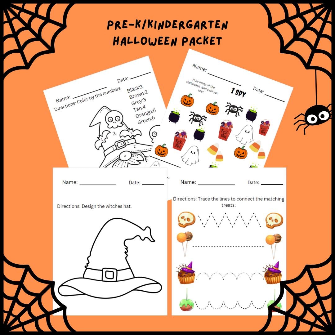 Halloween Activity Worksheets | Pre-k & Kindergarten, Fun Counting ...