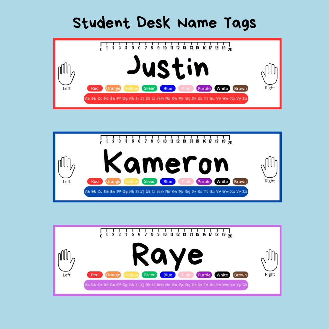 Student Desk Name Labels, Editable Classroom Printables, Student Name ...