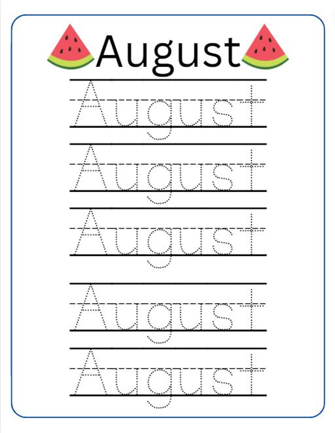 Months of the Year Tracing Worksheet Printable Handwriting Practice ...