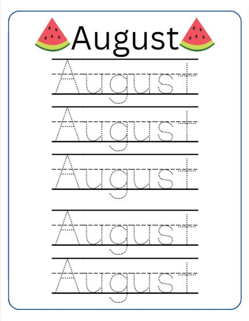 Months of the Year Tracing Worksheet Printable Handwriting Practice ...