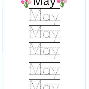 Months of the Year Tracing Worksheet Printable Handwriting Practice ...