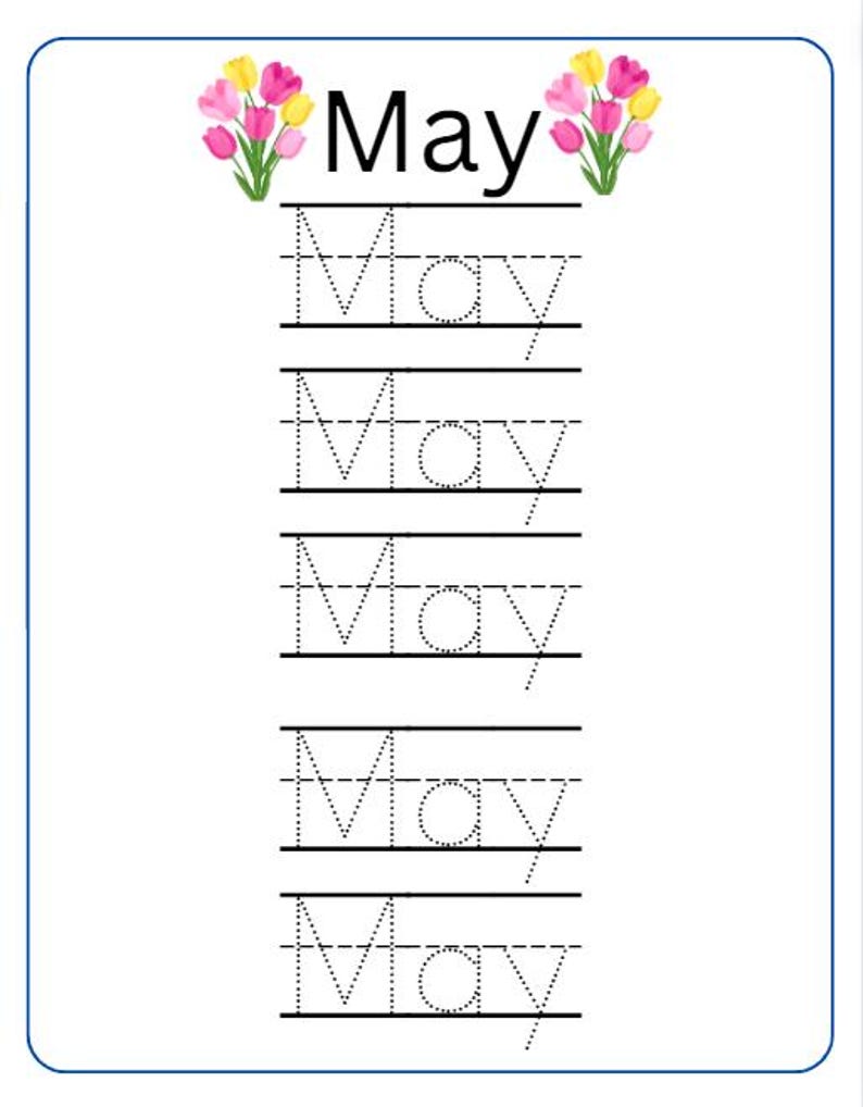 Months of the Year Tracing Worksheet Printable Handwriting Practice ...