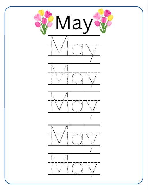 Months of the Year Tracing Worksheet Printable Handwriting Practice ...