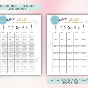 30 Day Challenge Full Body Workout, Fitness Guide, Dumbbell Challenge ...
