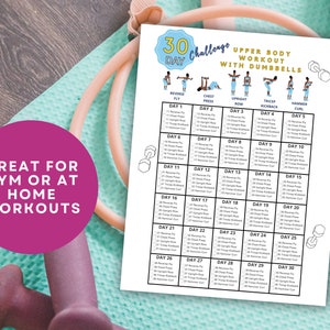 30 Day Challenge Upper Body Workout, Dumbbell Challenge, Fitness Guide ...