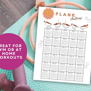 30 Day Plank Challenge, Plank Guide, Home Workout, Workout Plan ...