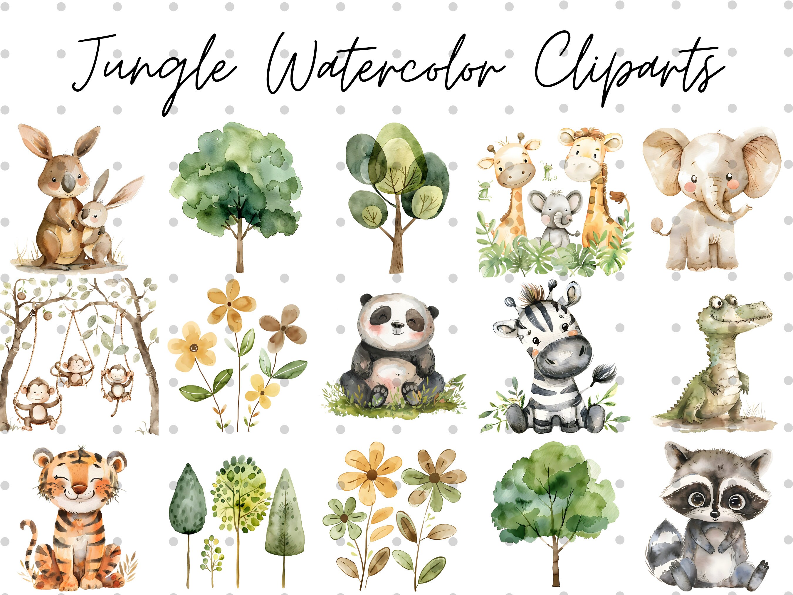 Jungle Clip Art, Trip to the Jungle Clip Art, Jungle Animal Cliparts ...