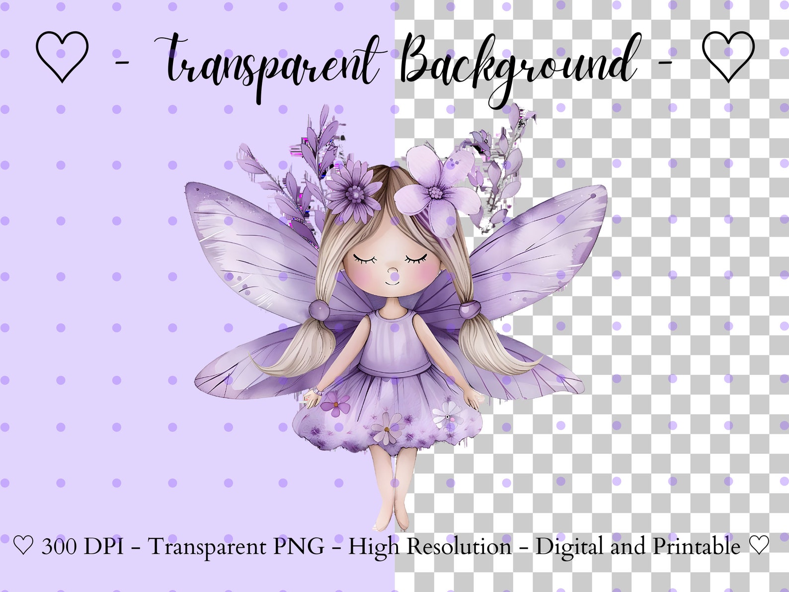 Purple Fairies Watercolor Clipart, Watercolor Fairies Clipart ...