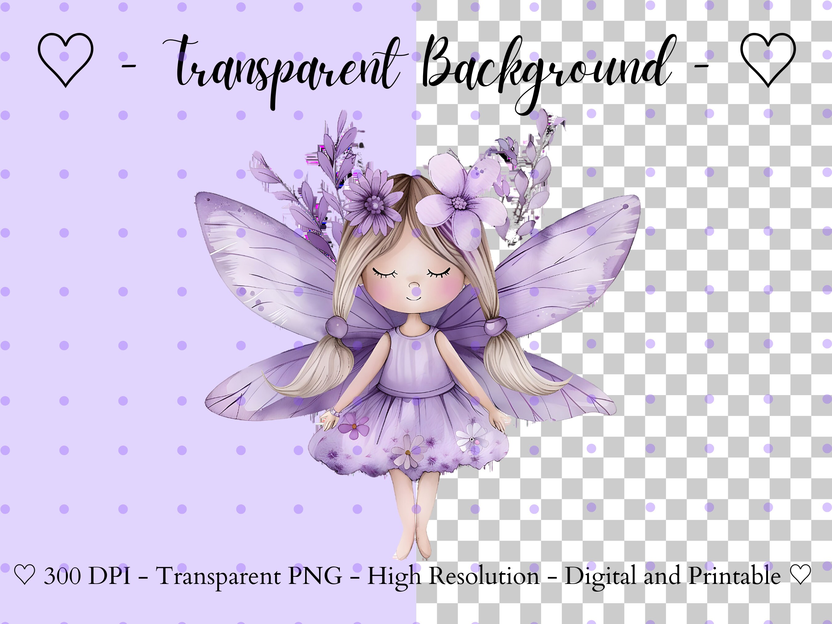 Purple Fairies Watercolor Clipart, Watercolor Fairies Clipart ...