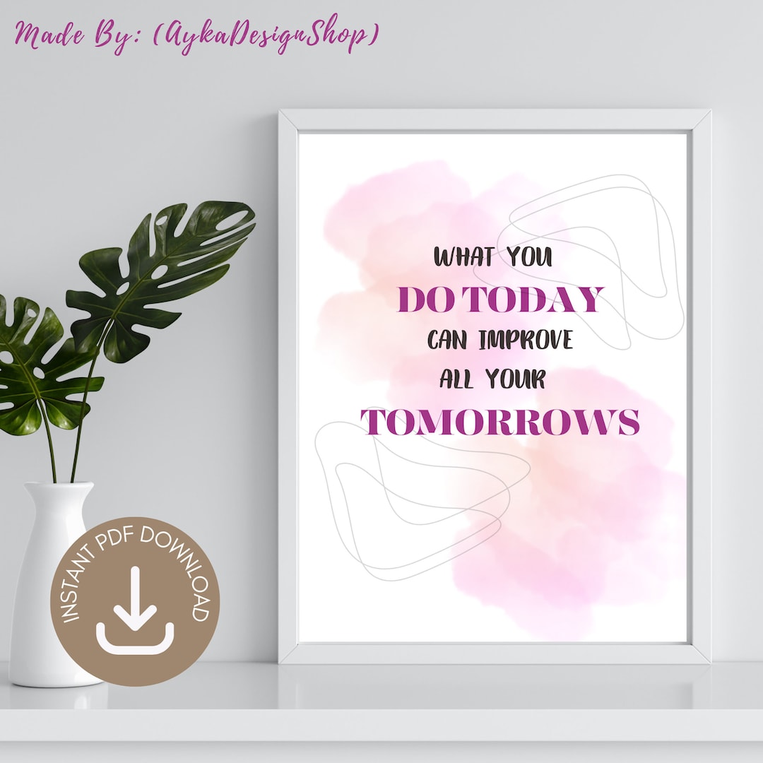 INSTANT DOWNLOAD Printable Positive Quotes Wall Art, Motivational ...