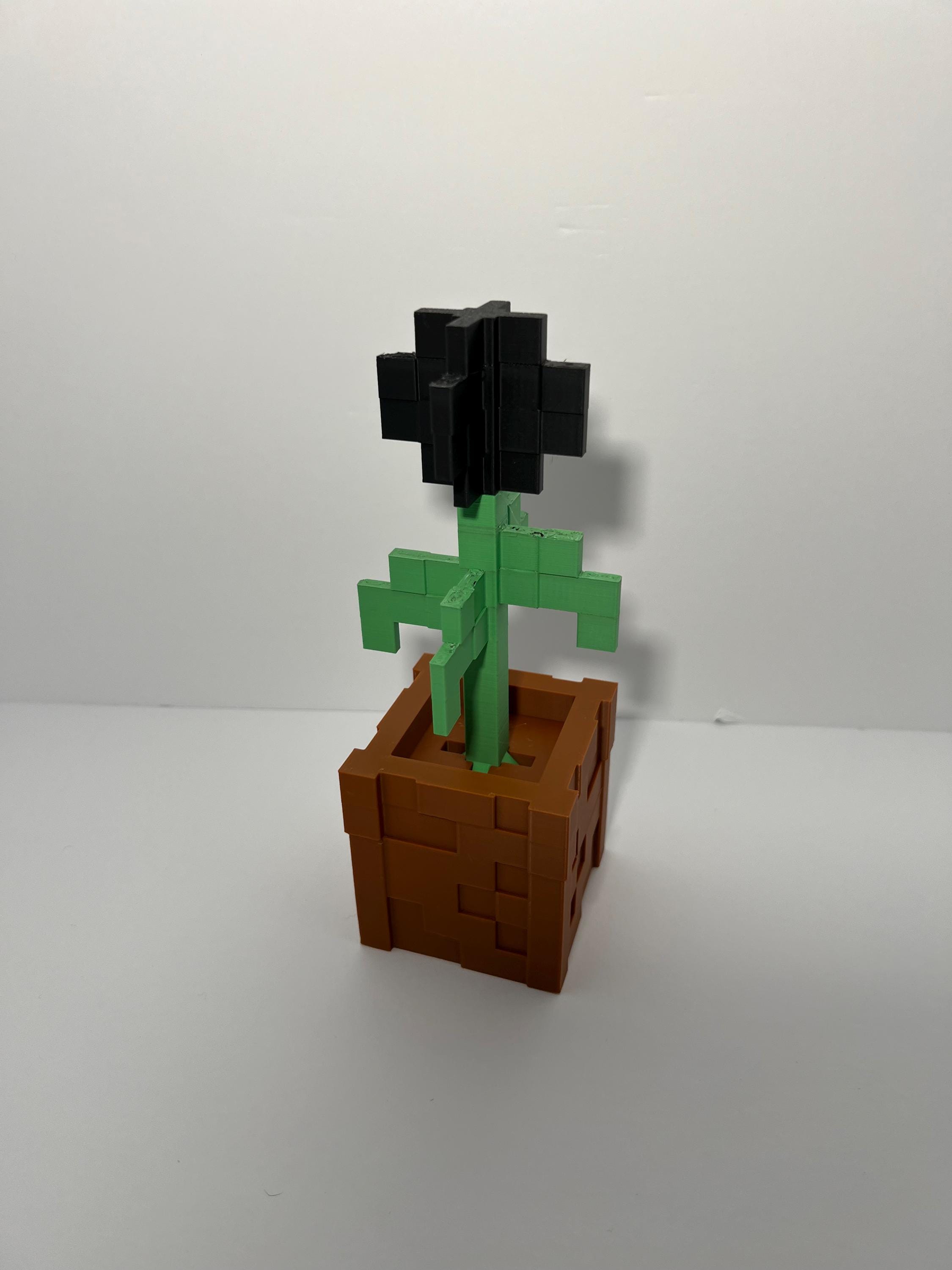 Withered Rose , Block Game Inspired Black Rose - Etsy
