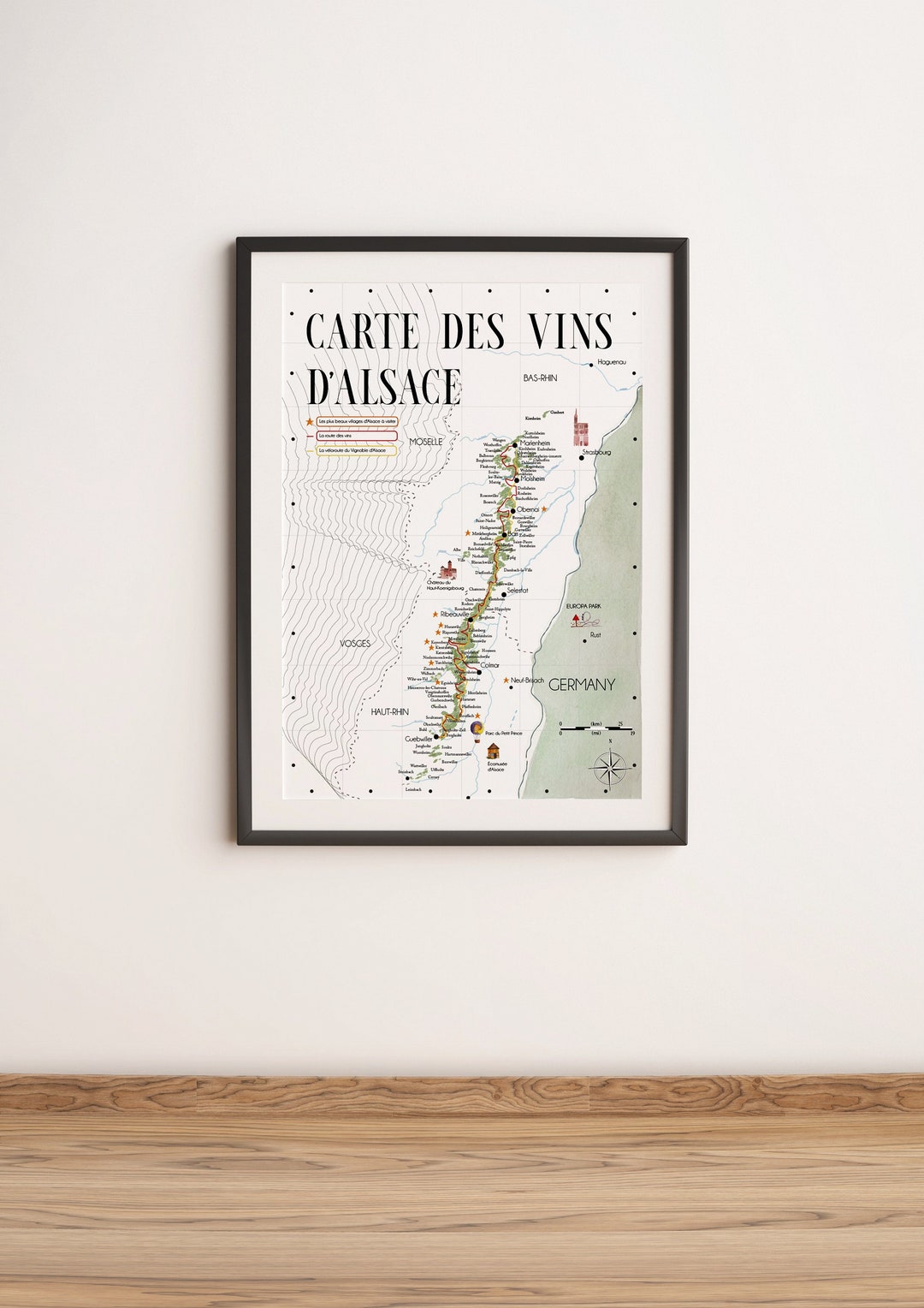 Alsace Wine Map, Printable Poster, Alsace Wine Route Poster - Etsy