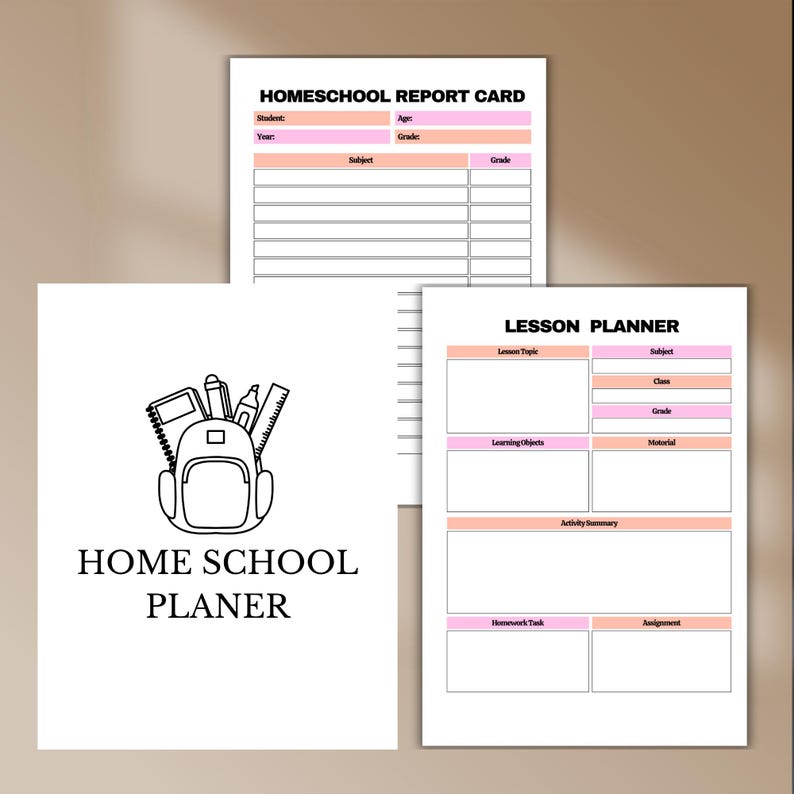 Homeschool Planner Printable | Lesson Plan Template, Academic Organizer ...