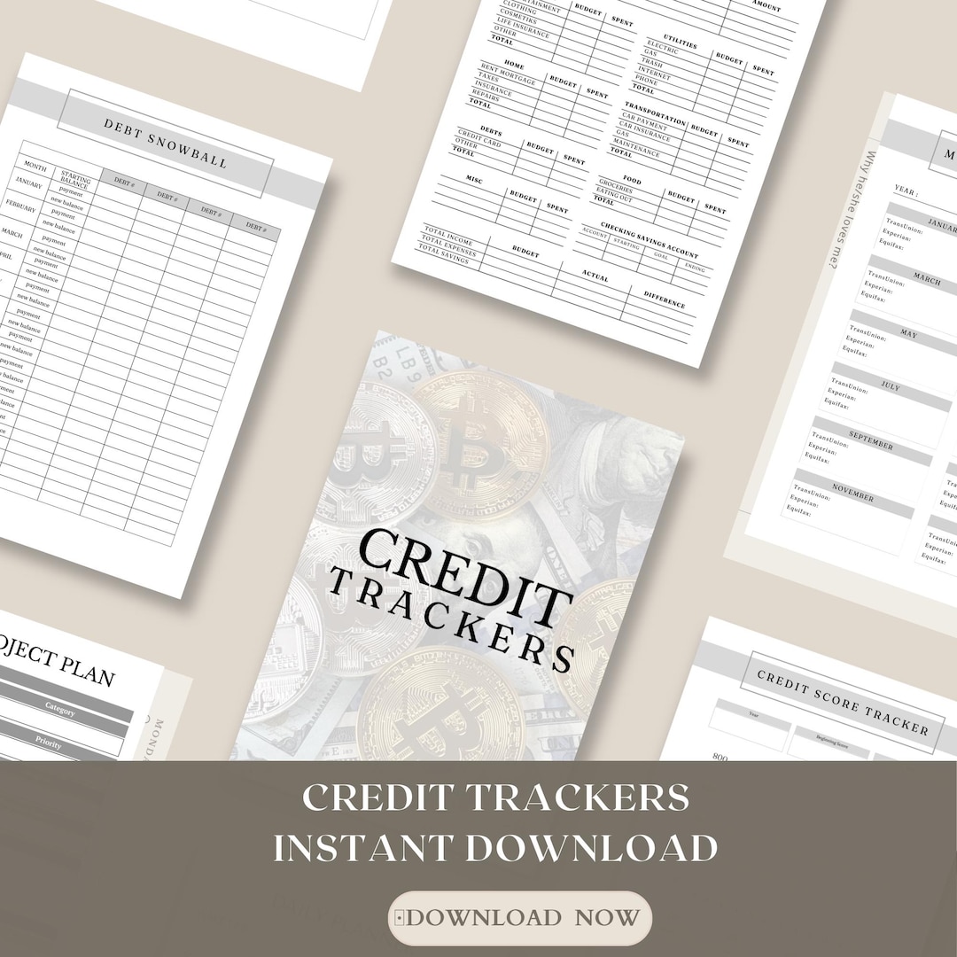Credit Score Tracker Printable | Debt Payoff Planner | Financial Goal ...