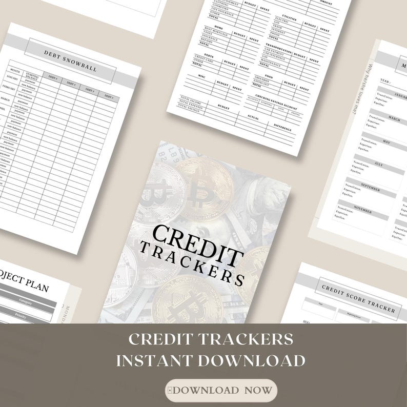 Credit Score Tracker Printable | Debt Payoff Planner | Financial Goal ...