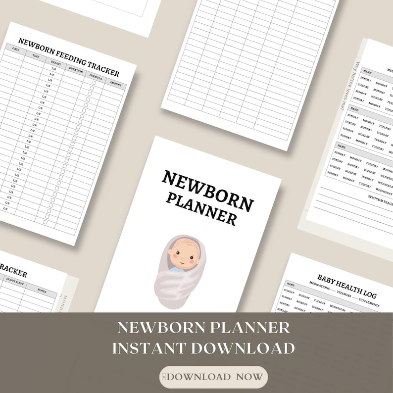 Newborn Baby Planner Printable, Infant Care Tracker (PDF Download ...