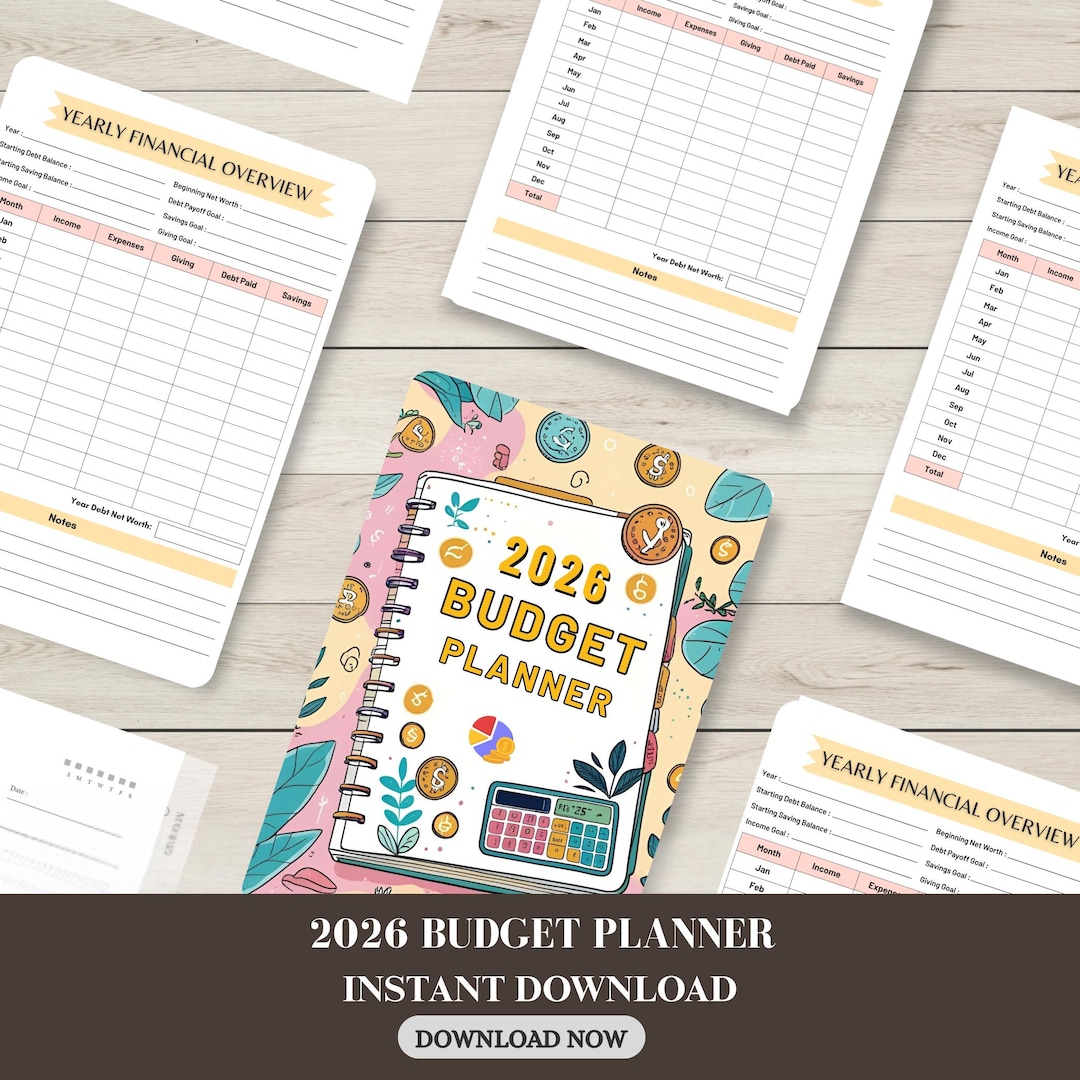 2026 Budget Planner Printable | Financial Goal Tracker (instant Digital ...