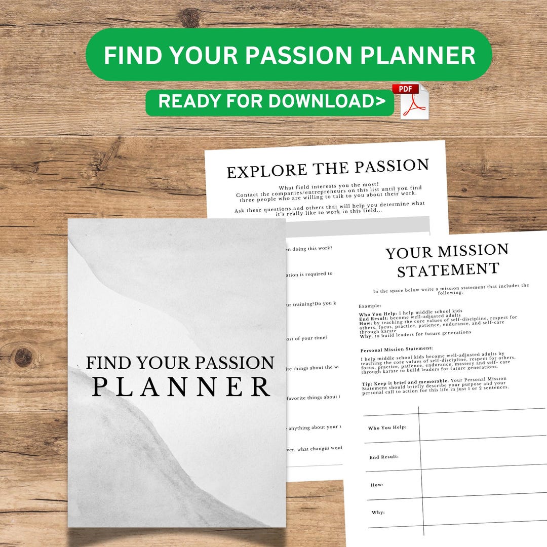 Find Your Passion Planner - Goal Setting Journal, Life Coach Workbook ...