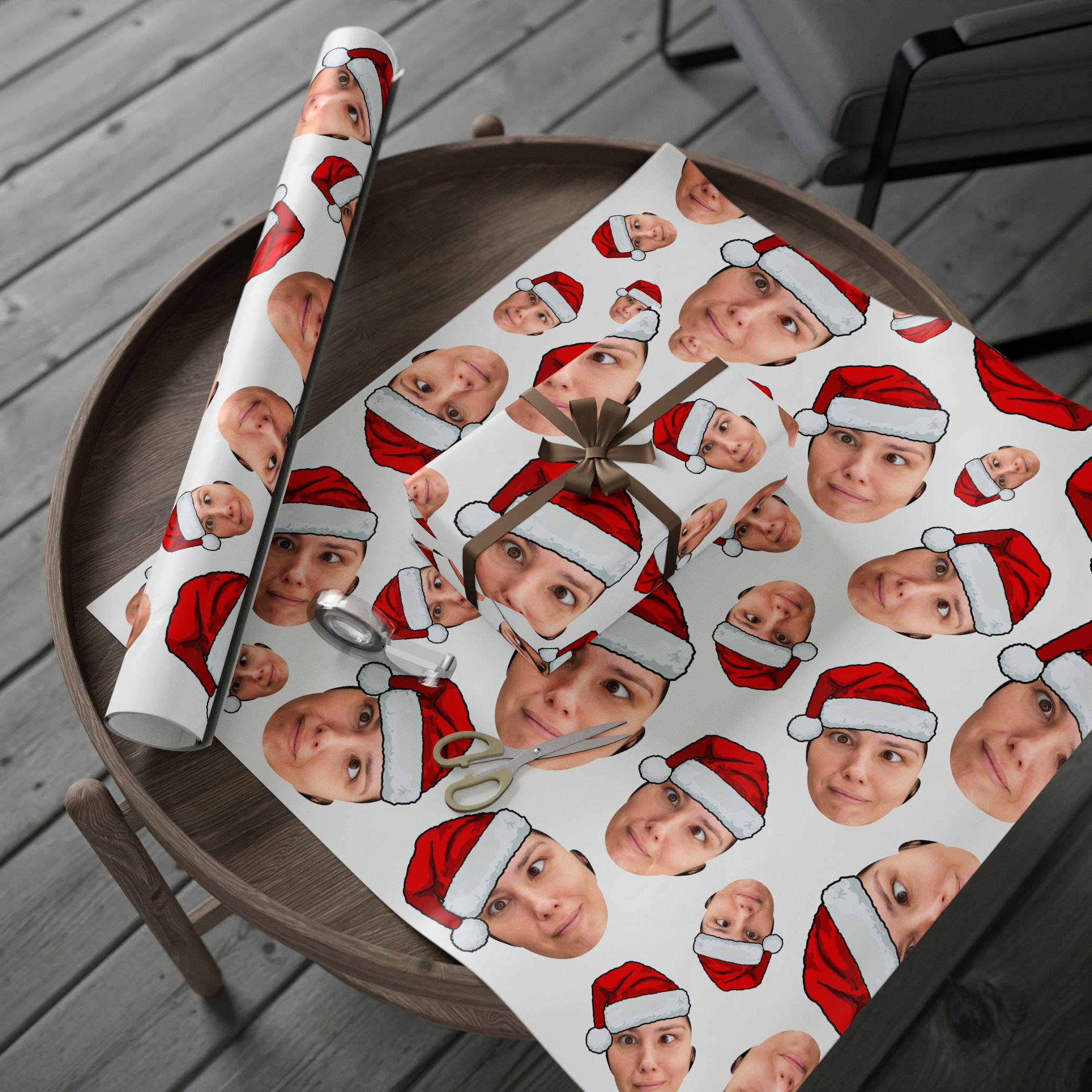 Custom Face Wrapping Paper Customized Santa Face Paper, Custom Gift ...