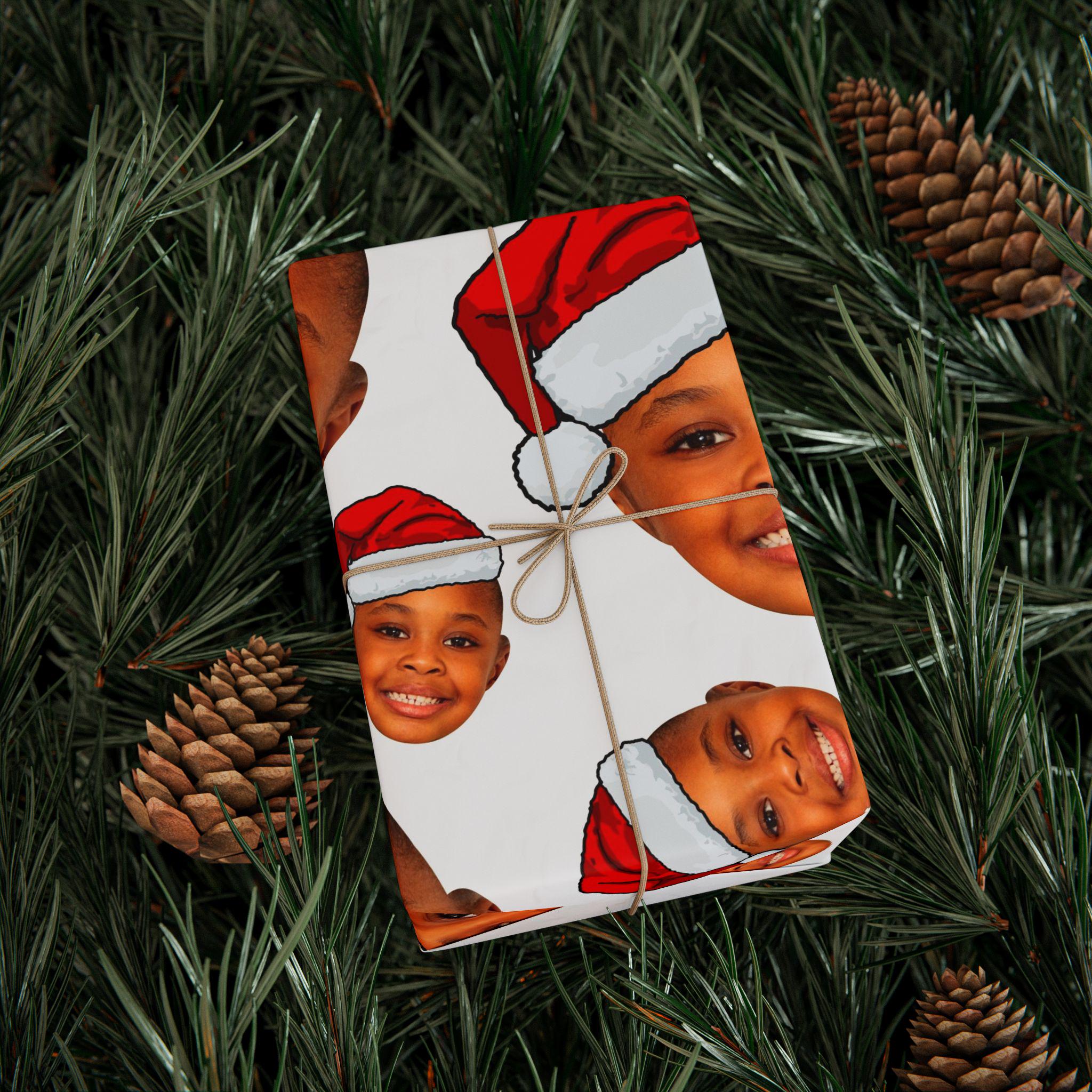 Custom Face Wrapping Paper Customized Santa Face Paper, Custom Gift ...