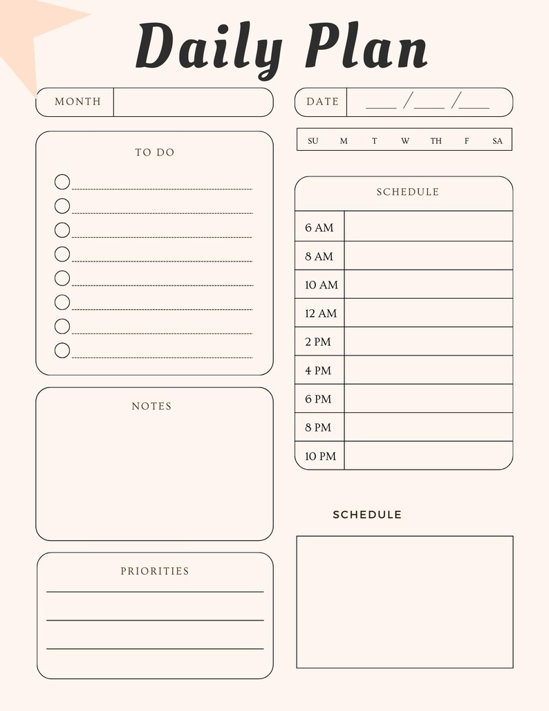 Seashell Elegant Printable Daily Planner - Etsy