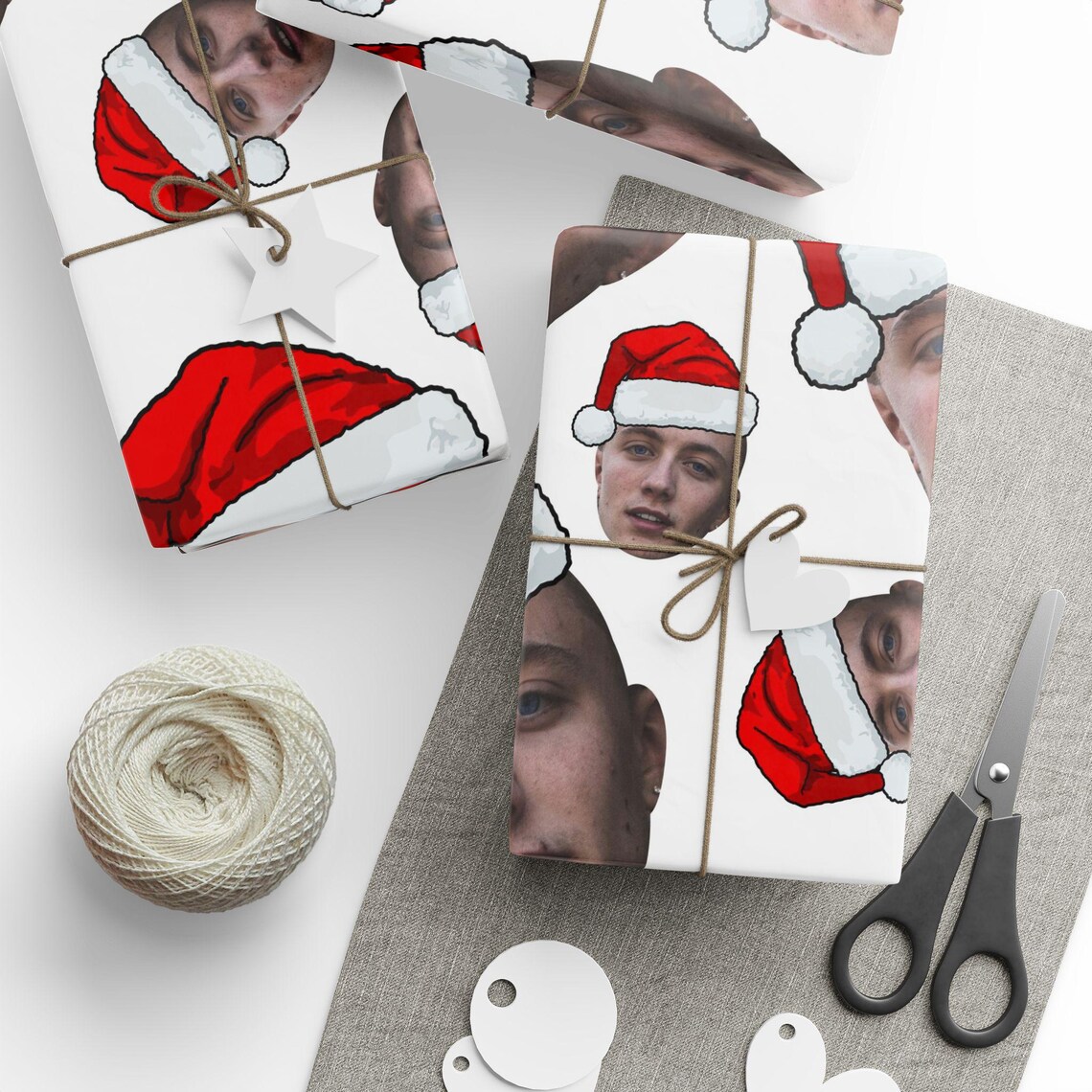 Custom Face Wrapping Paper Customized Santa Face Paper, Custom Gift ...