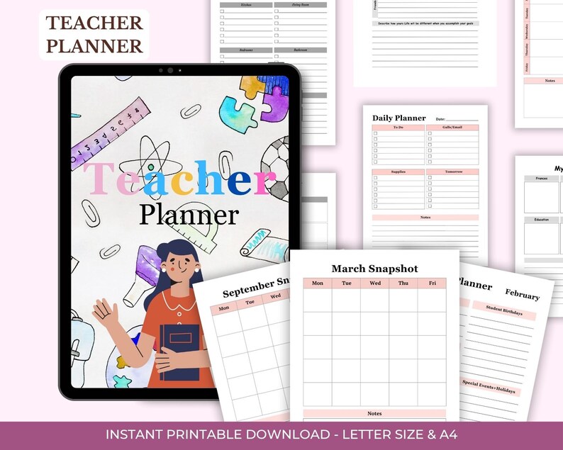 2025-2026 Teacher Planner: Lesson Plans, Classroom Management (instant ...