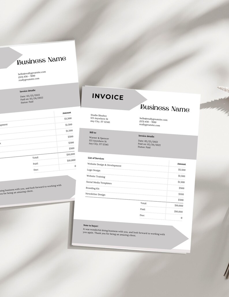 White Beige Services Invoice Template, US Letter Size, Small Business ...