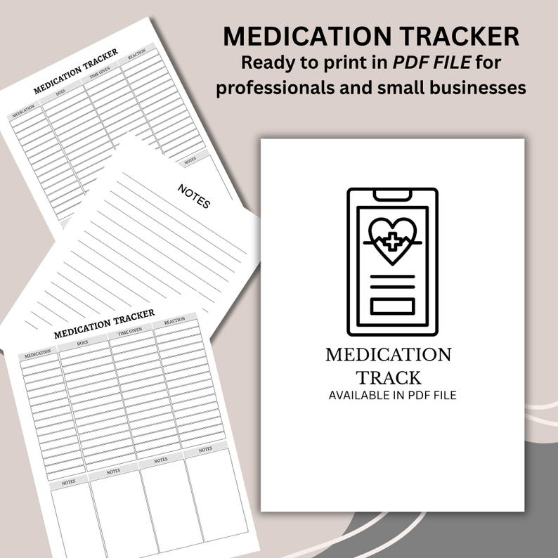 Medication Tracker Printable | Daily Pill Organizer Chart | Medicine ...