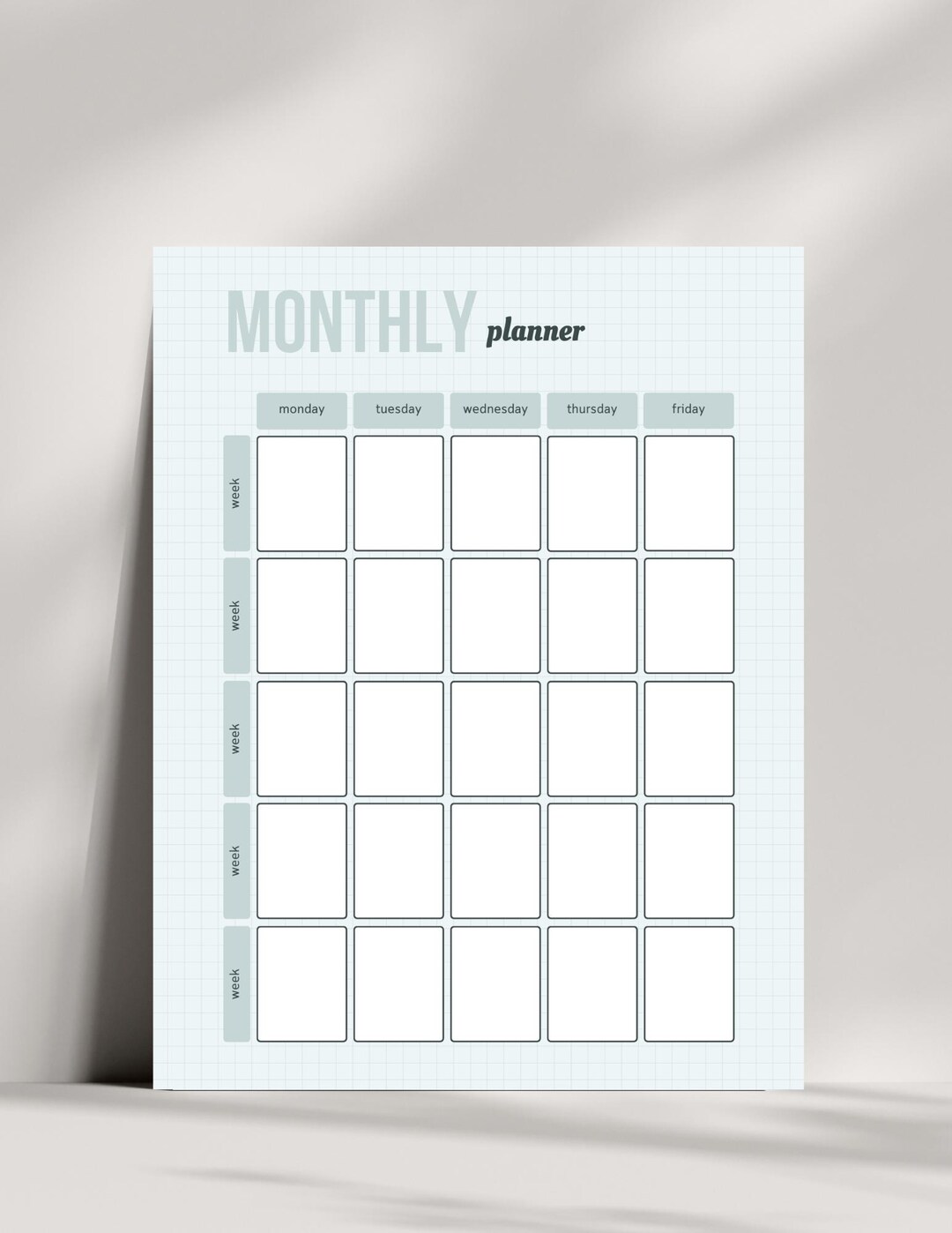 Soft Blue Monthly Lesson Planner: Goodnotes Template (printable Weekly ...