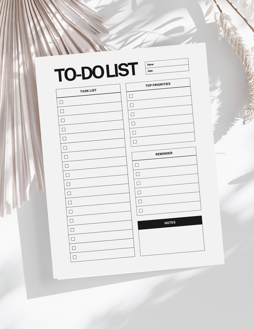 Black Beige To-do Planner: Minimalist Daily Task Tracker (digital ...