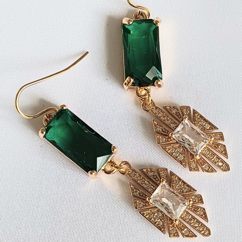 Emerald Drop Earring - Etsy