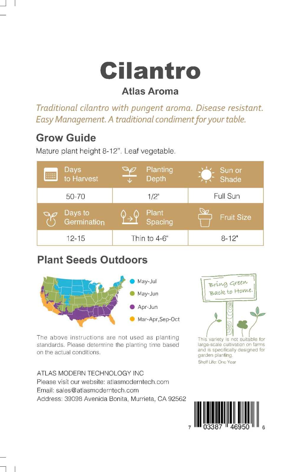 Cilantro atlas Aroma Vegetable Seeds - Etsy