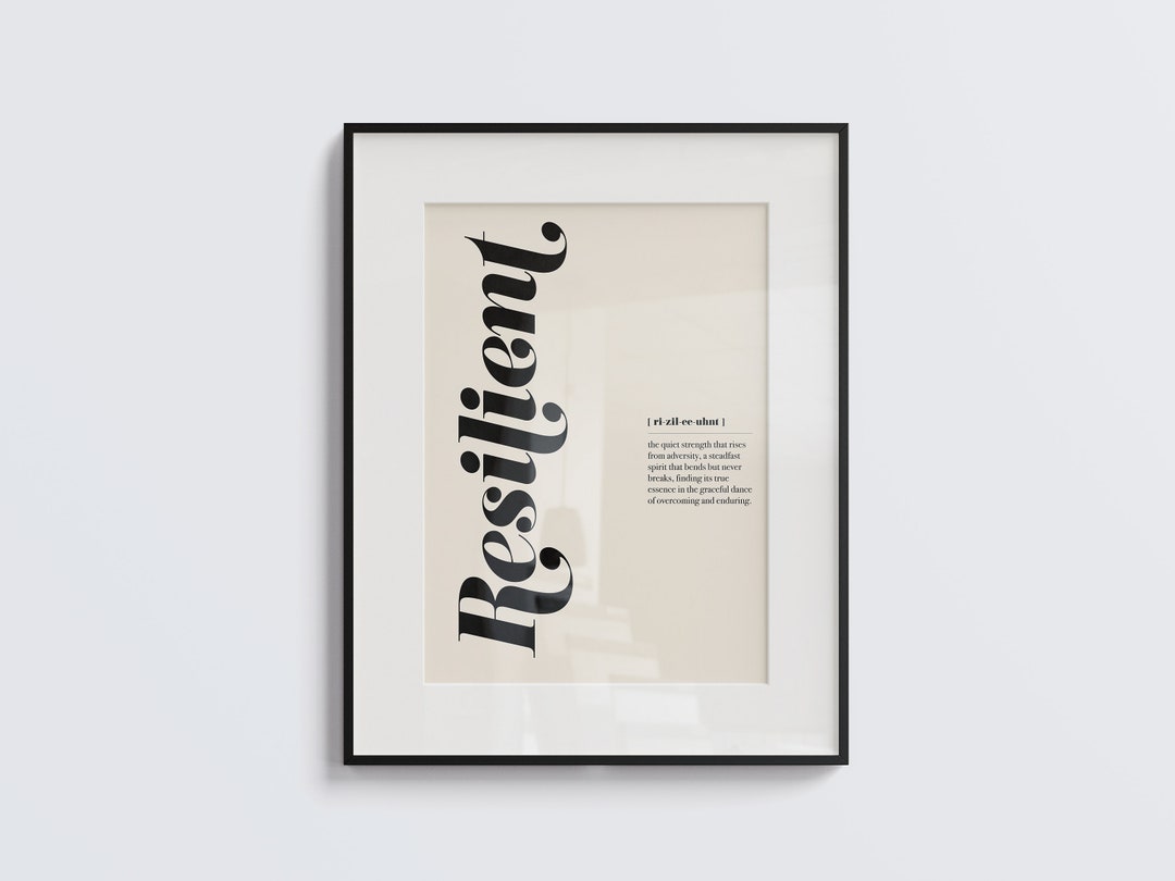 Resilient PRINTABLE Wall Art, Resilient Definition, Dictionary Print ...