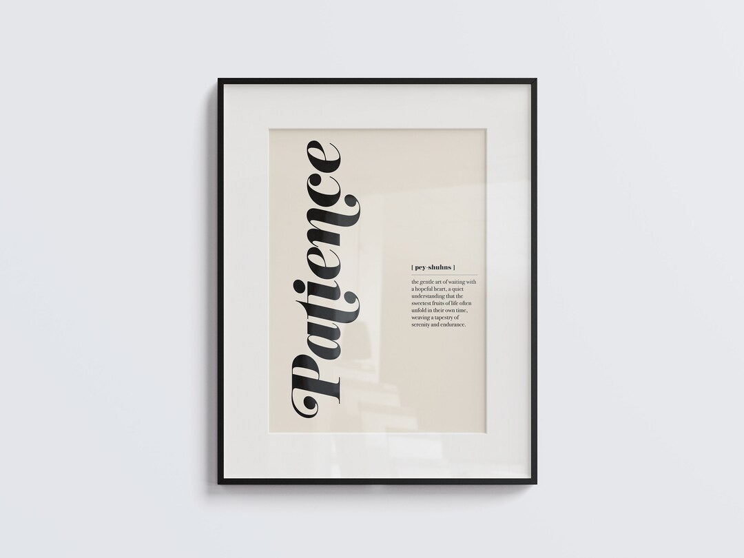 Patience PRINTABLE Wall Art, Patience Definition, Dictionary Print ...