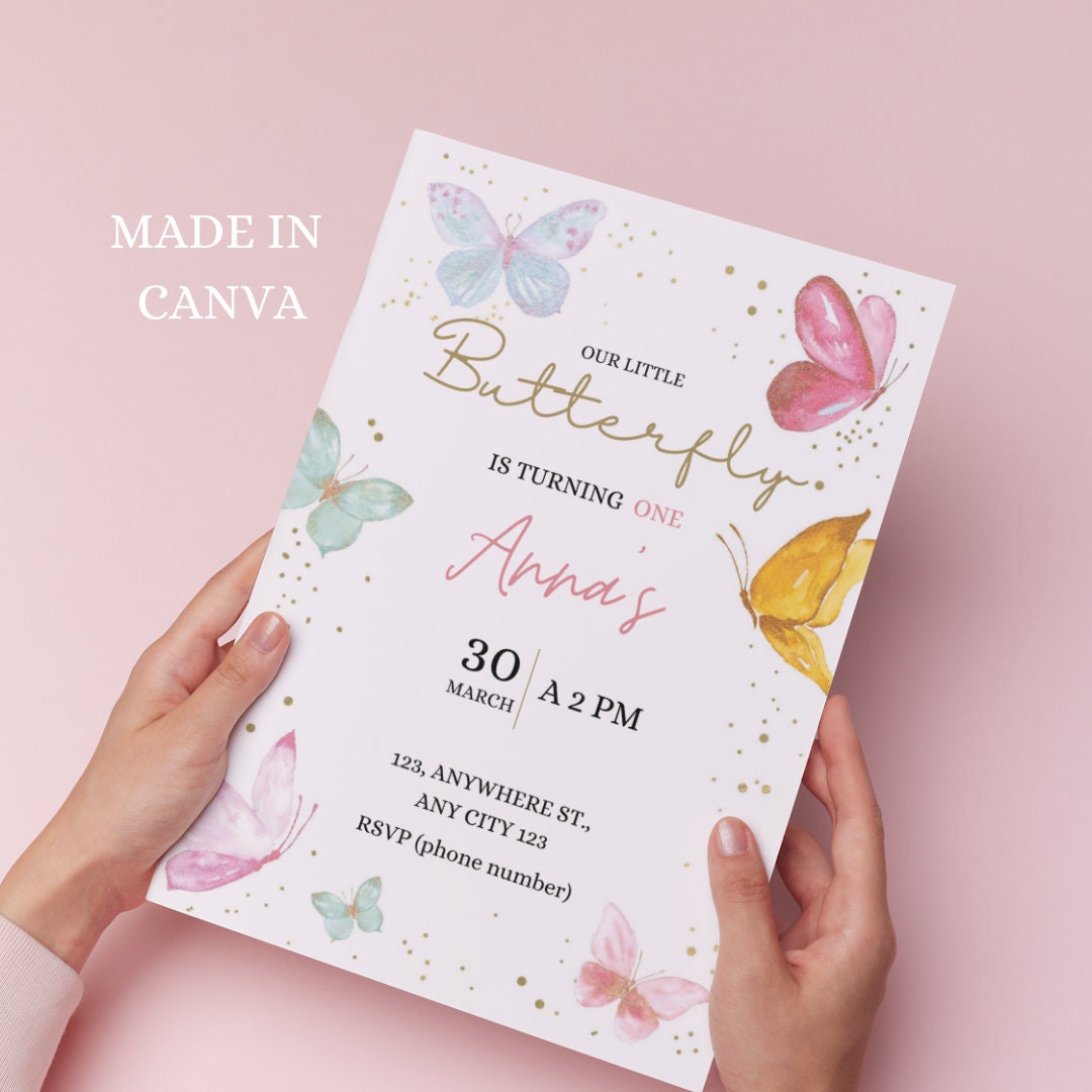 Invitación De Mariposa Cumpleaños/ Birthday Butterfly Invitation/ Made ...