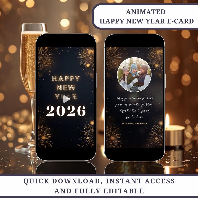 New Year Wishes E Card - Etsy