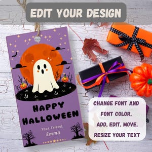 Halloween Favor Tag Cute Ghost Gift Tag Halloween Treat Tag Boo Gift ...