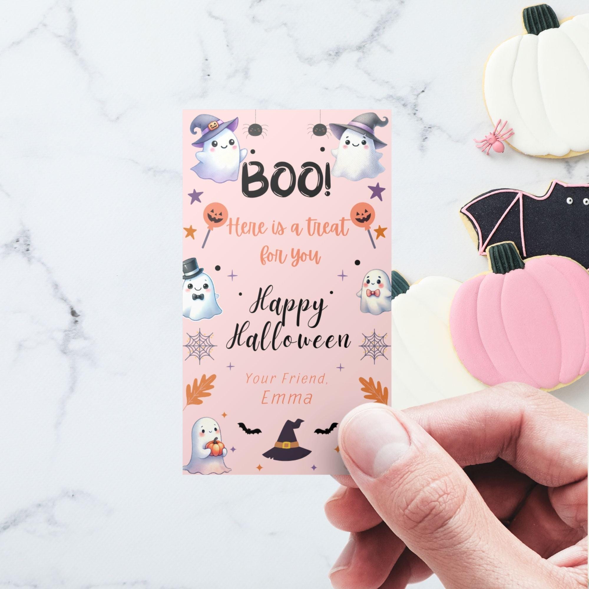 Editable Halloween Favor Tag, Boo Halloween Gift Tag, Halloween Party ...