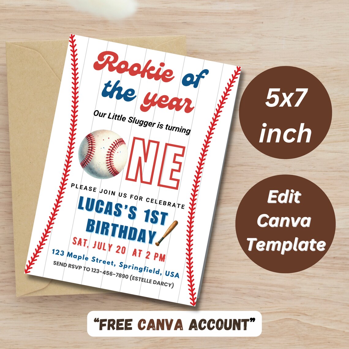 Editable Baseball Birthday Invite, Baseball First Birthday Invite ...