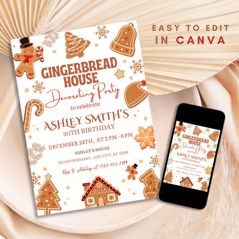 Gingerbread Invite - Etsy