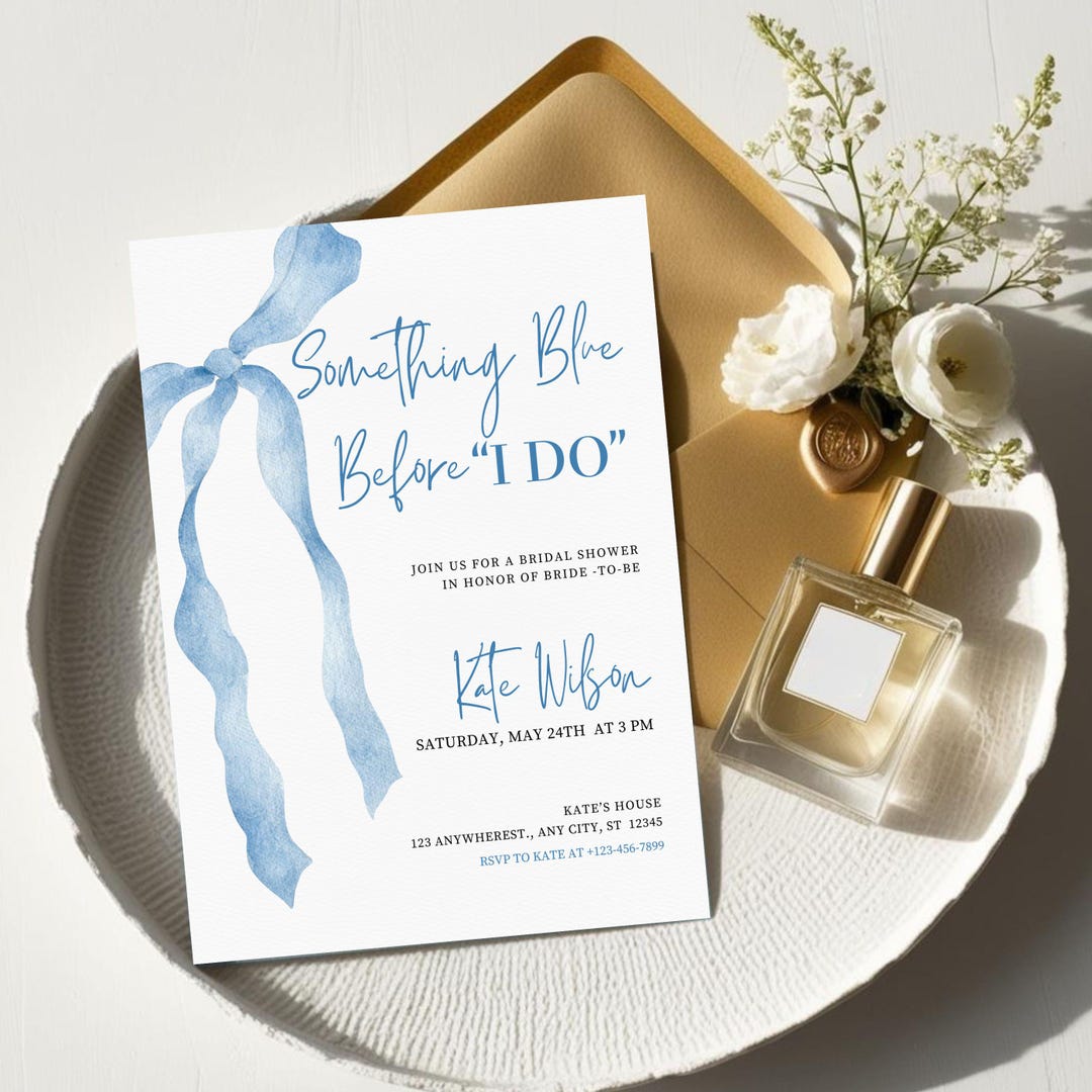 Something Blue Before I Do Bridal Shower Invitation, Editable Bridal ...
