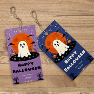 Halloween Favor Tag Cute Ghost Gift Tag Halloween Treat Tag Boo Gift ...