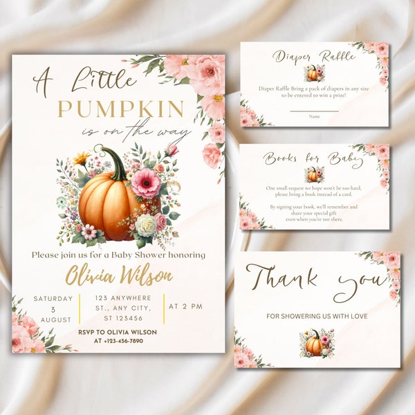 Pumpkin Baby Shower Invites - Etsy